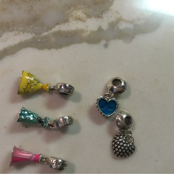 Pandora | Jewelry | Pandora Disney Belle Jasmine Aurora Gowns Blue ...